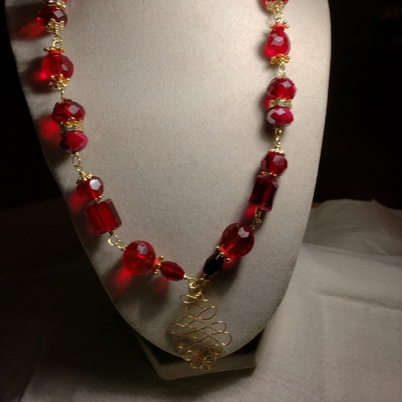 Jewelry | 215 Inch Hand Beaded Ruby Colored Necklaces | Poshmark